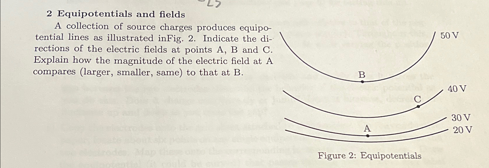 Solved 2 ﻿Equipotentials and fieldsA collection of source | Chegg.com