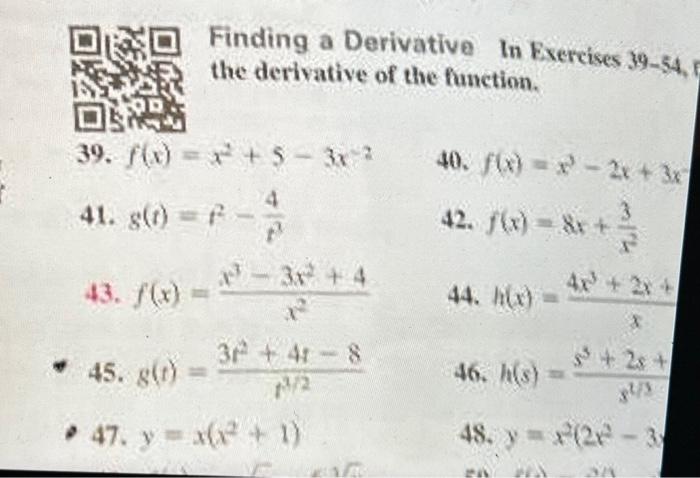 Solved Finding a Derivative In Exercises 39-54, the | Chegg.com