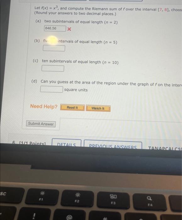 Solved Let f(x) = x2, and compute the Riemann sum of f over | Chegg.com