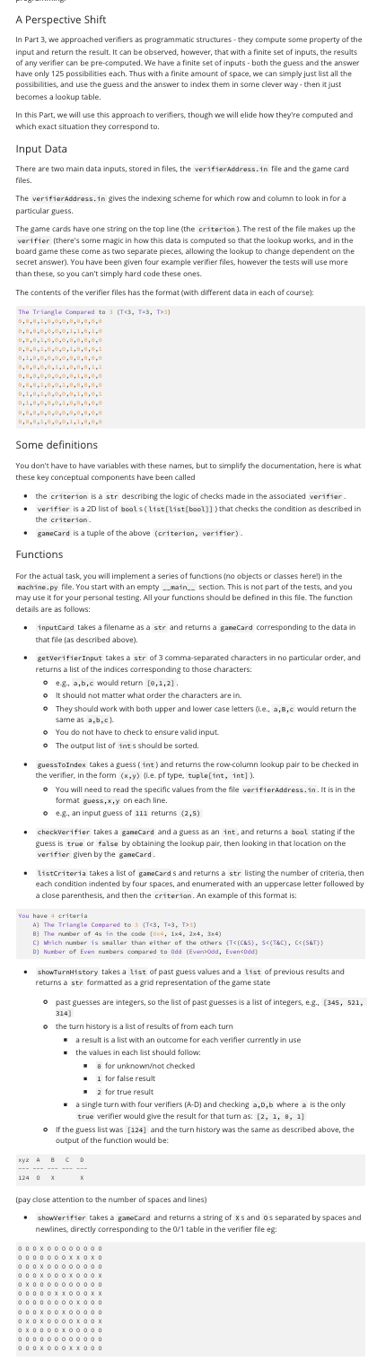 Solved In Part 3, ﻿we approached verifiers as programmatic | Chegg.com