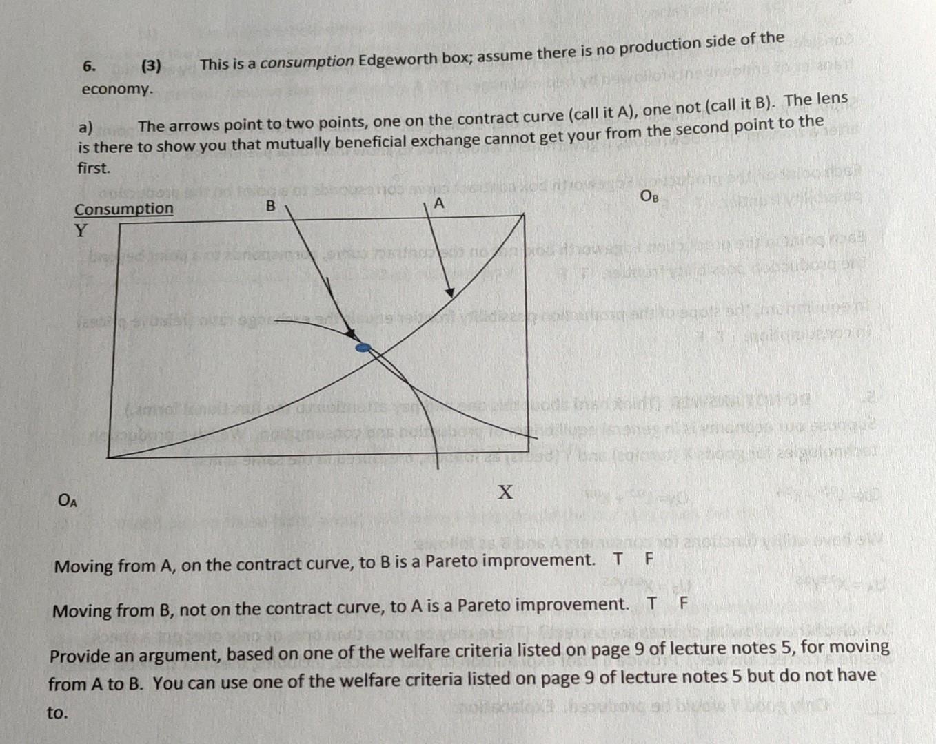 Solved 6. (3) This is a consumption Edgeworth box; assume | Chegg.com