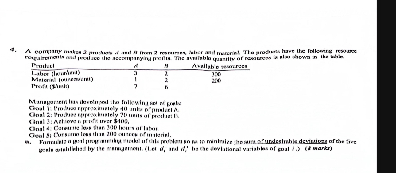 Solved 1 ﻿company maken 2 ﻿products A and B ﻿from 2 | Chegg.com