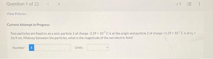 Solved Current Attempt in Progress Two particles are fixed | Chegg.com