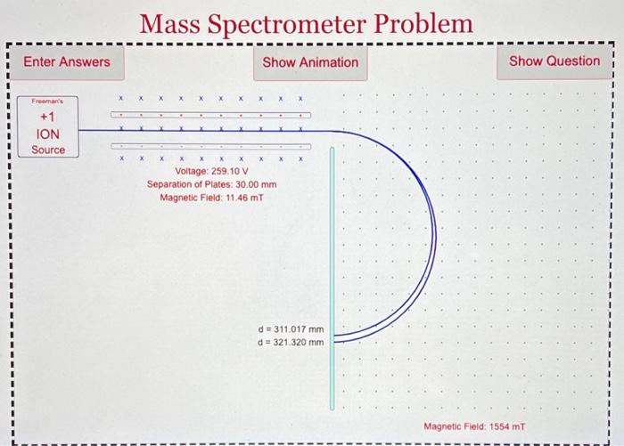 Mass Spectrometer Problem Enter Answers Show | Chegg.com