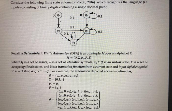 Solved Consider The Following Finite State Automaton Scott