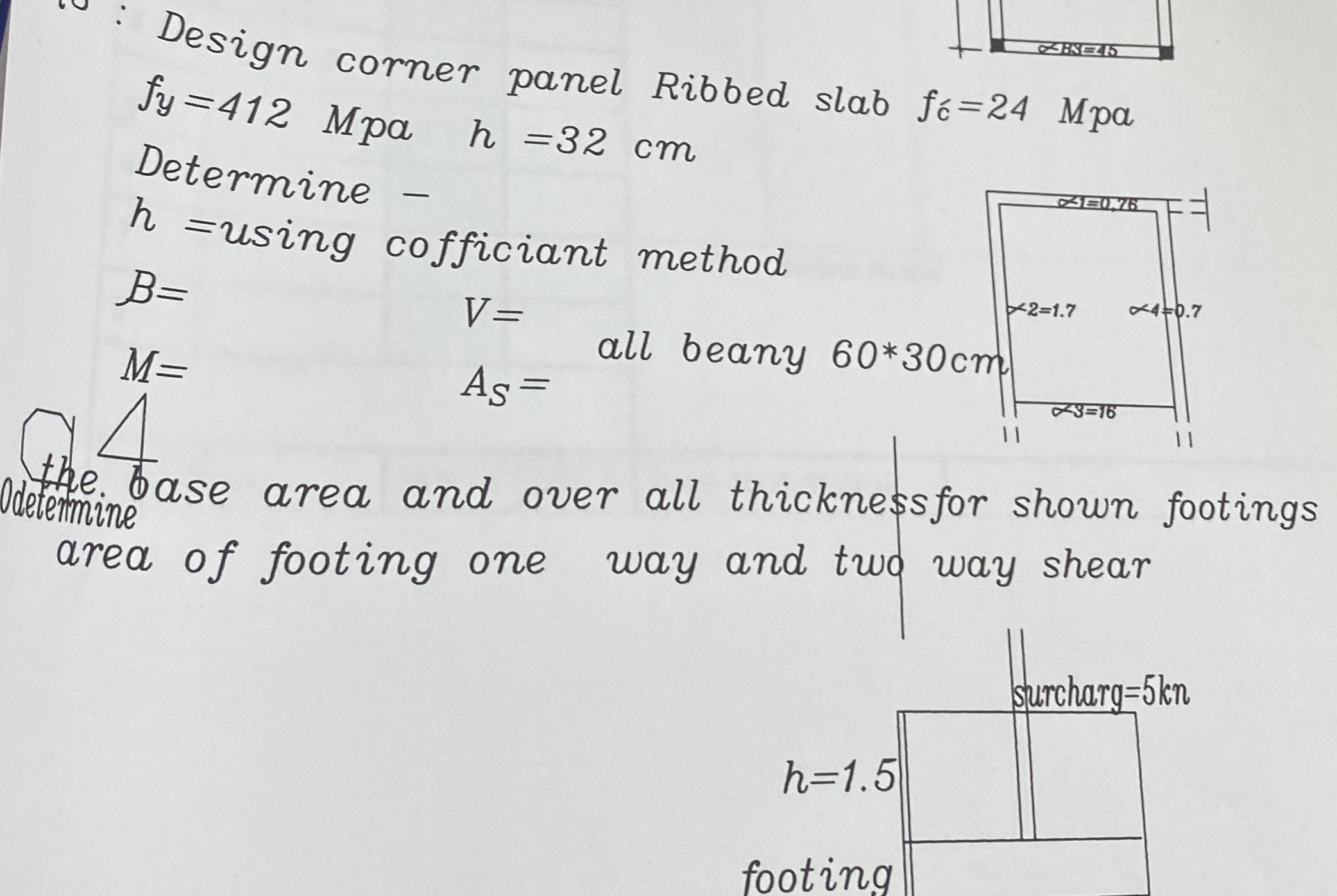 Design corner panel Ribbed slab fć =24Mpa | Chegg.com