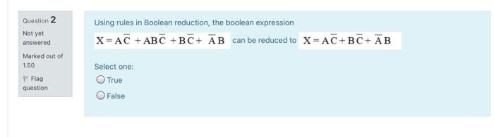 Solved Using rules in Boolean reduction, the boolean | Chegg.com