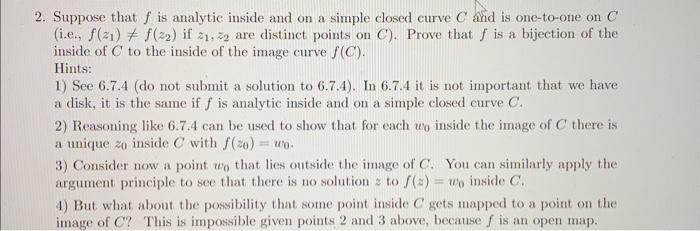 Solved 2. Suppose that f is analytic inside and on a simple | Chegg.com