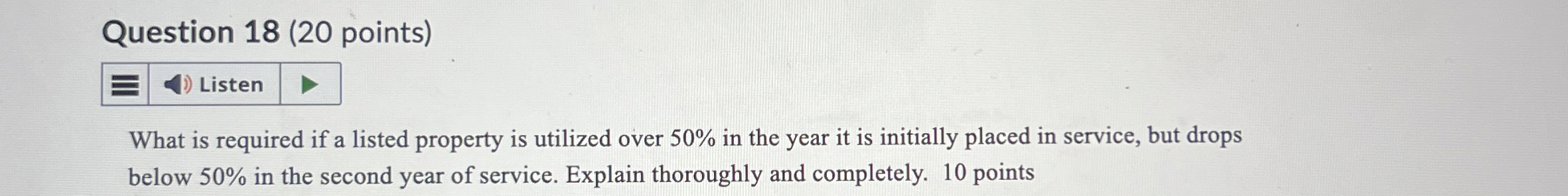 Solved Question 18 (20 ﻿points)What is required if a listed | Chegg.com