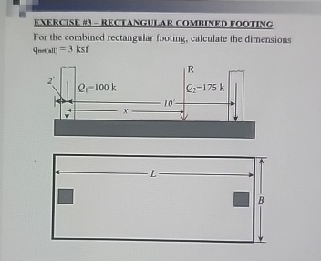 Solved Cómo resolver For the combined rectangular footing, | Chegg.com