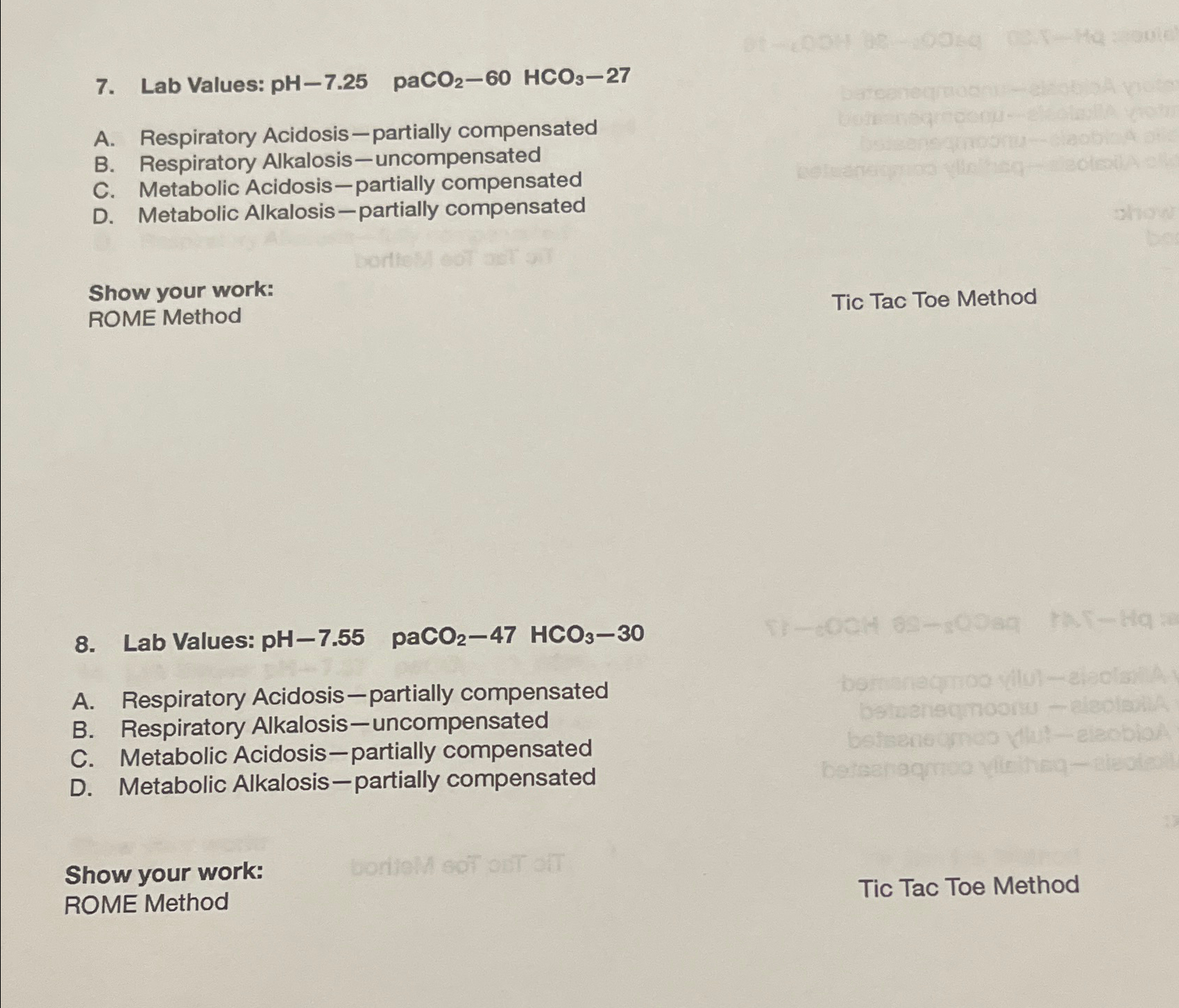 Solved Lab Values: pH-7.25paCO2-60,HCO3-27A. ﻿Respiratory | Chegg.com