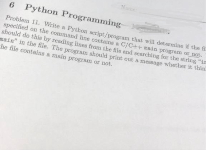 Solved 6 Python Programming Problem 11. Write a Python | Chegg.com