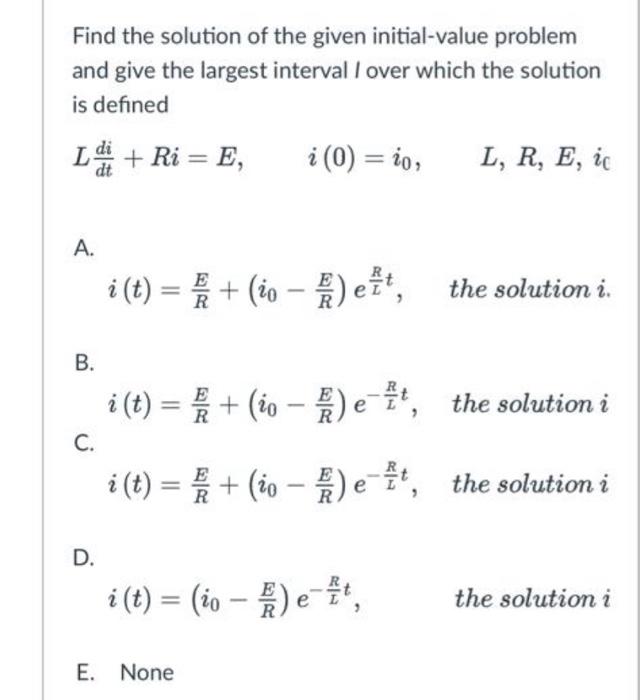 Solved Find the solution of the given initial-value problem | Chegg.com