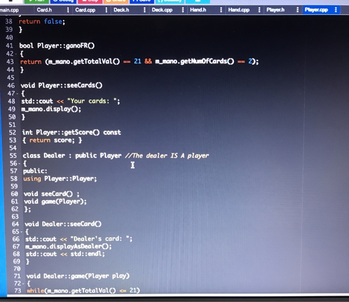Card.h I Hand.cpp Play Card.cpp Deckh 1 Deck.cpp | Chegg.com