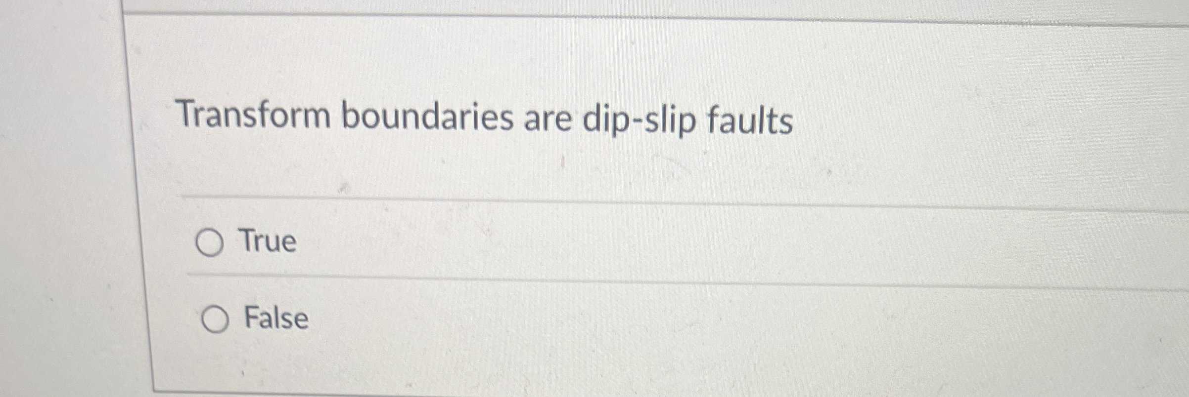 High Quality SOLUTION Transform boundaries are dip-slip faultsTrueFalse | Chegg.com