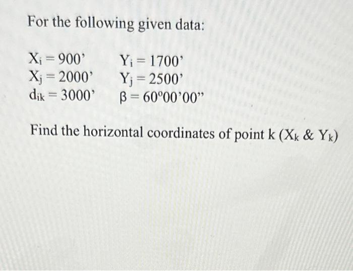 Solved For the following given data: | Chegg.com