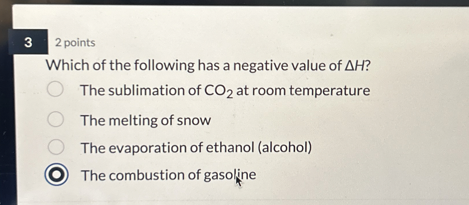 Solved 32 ﻿pointsWhich of the following has a negative value | Chegg.com