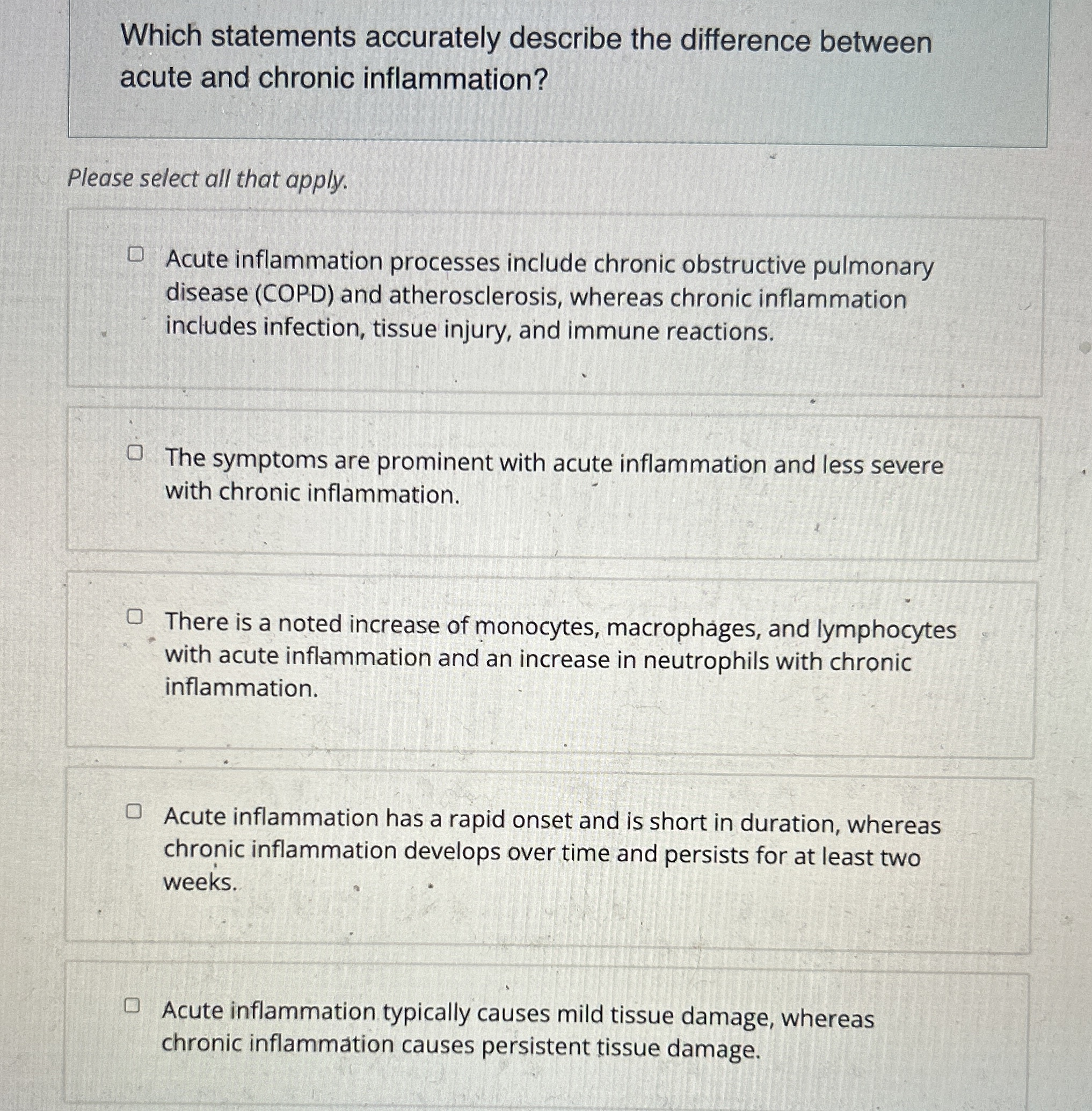 Solved Which statements accurately describe the difference | Chegg.com