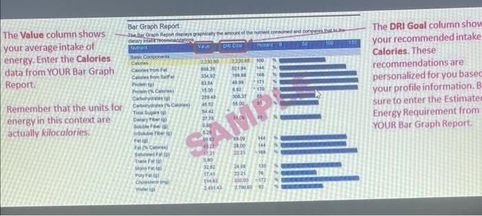 NutritionCalc Plus has estimated your energy needs | Chegg.com