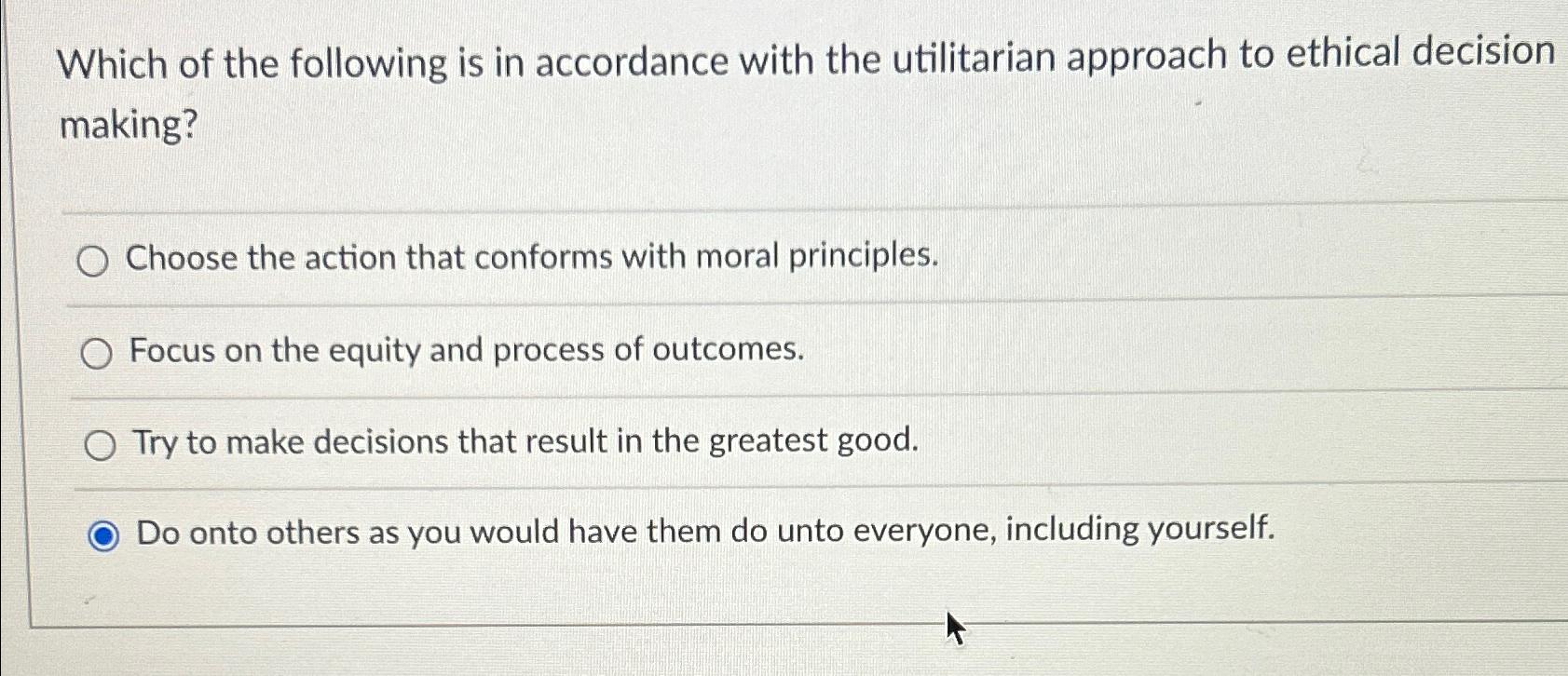 Solved Which of the following is in accordance with the | Chegg.com