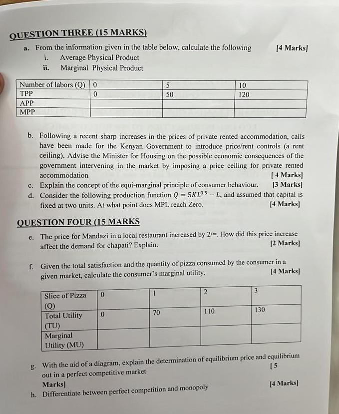 Solved QUESTION THREE (15 MARKS) a. From the information | Chegg.com