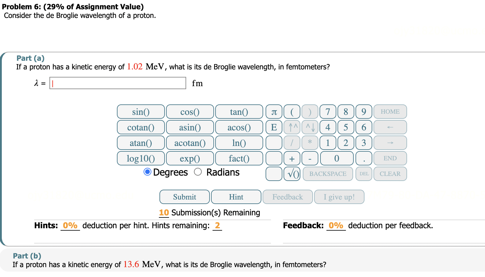 Solved Problem 6: (29\% ﻿of Assignment Value) ﻿Consider the | Chegg.com