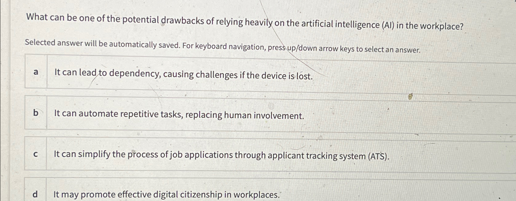 Solved What can be one of the potential drawbacks of relying | Chegg.com