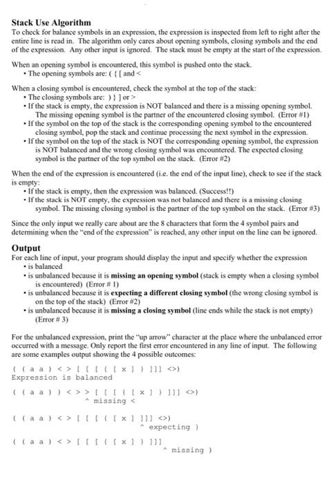 Solved Balanced Symbol Checker For this lab, write a program | Chegg.com