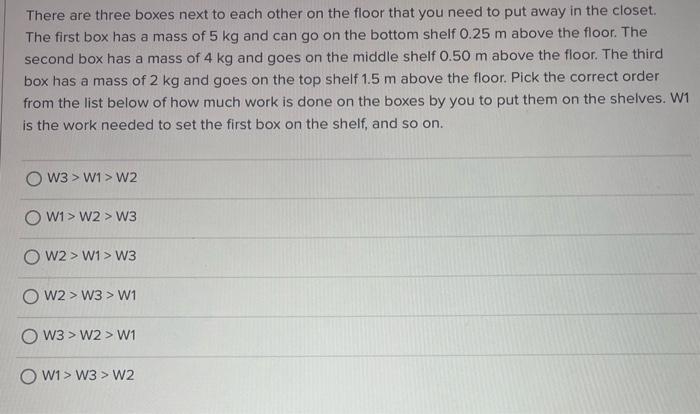 Solved There are three boxes next to each other on the floor | Chegg.com