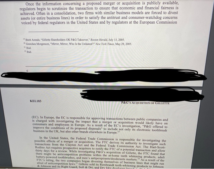 DAVID P. STOWELL The Best Deal Gillette Could Get? | Chegg.com