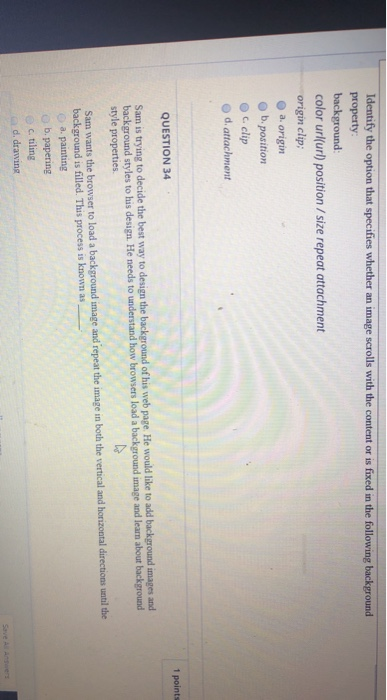 Solved Identify the option that specifies whether an image | Chegg.com