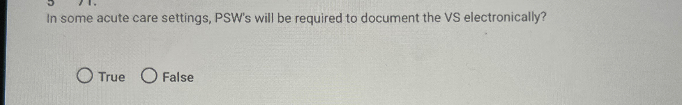 Solved In some acute care settings, PSW's will be required | Chegg.com
