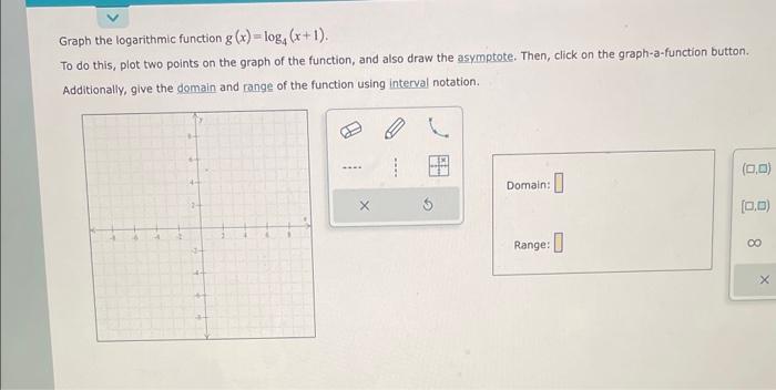 Solved Graph The Logarithmic Function Gxlog4x1 To Do 1164