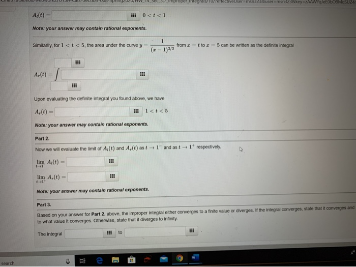 Solved HW 14 Sec 3.7 Improper Integrals: Problem 10 Previous | Chegg.com