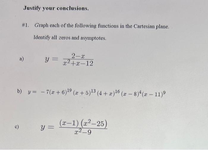 Solved #1. Graph each of the following functions in the | Chegg.com