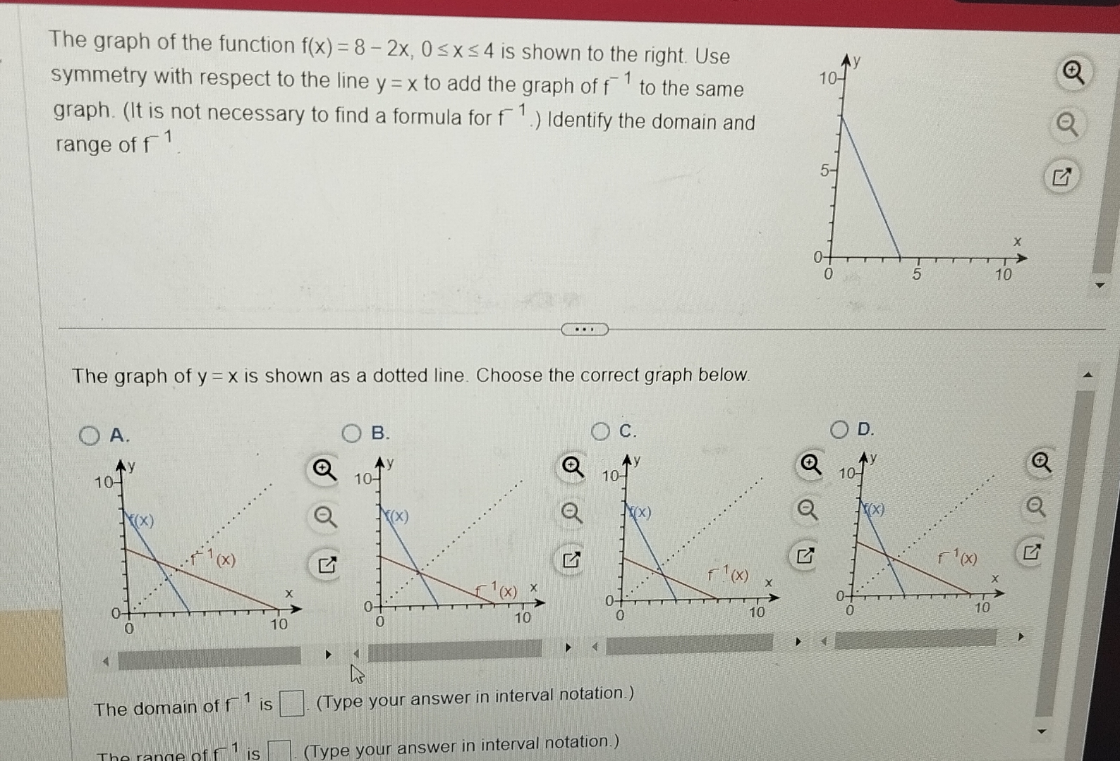 Solved The graph of the function f(x)=8-2x,0≤x≤4 ﻿is shown | Chegg.com