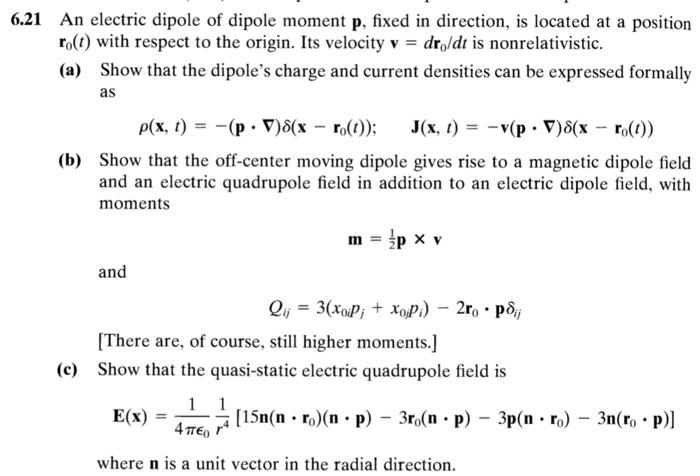 Solved 15 Two fixed electric dipoles of dipole moment p are | Chegg.com