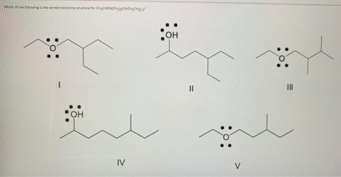Solved which of the following is the correct bond-line | Chegg.com