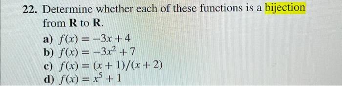 Solved 2. Determine whether each of these functions is a | Chegg.com
