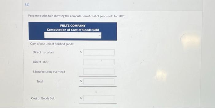 Solved Prepare a schedule showing the computation of cost of | Chegg.com