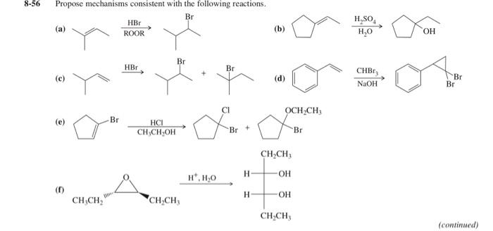 Solved 8-56 Propose mechanisms consistent with the following | Chegg.com