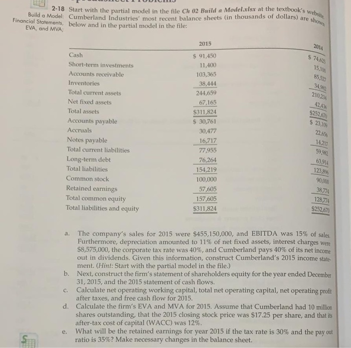 Solved shown 2014 2-18 Start with the partial model in the | Chegg.com
