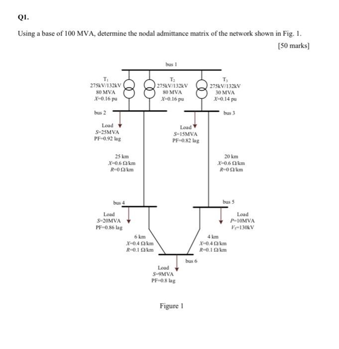 Solved Using a base of 100 MVA, determine the nodal | Chegg.com
