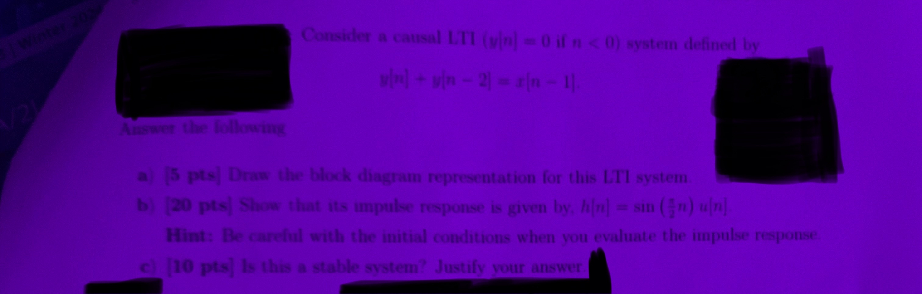 Solved Consider a causal LTI if n Solved Consider a causal LTI if n