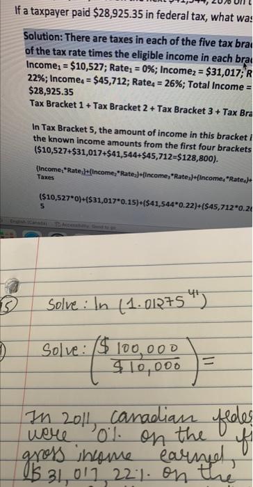 Solution: There are taxes in each of the five tax bra | Chegg.com