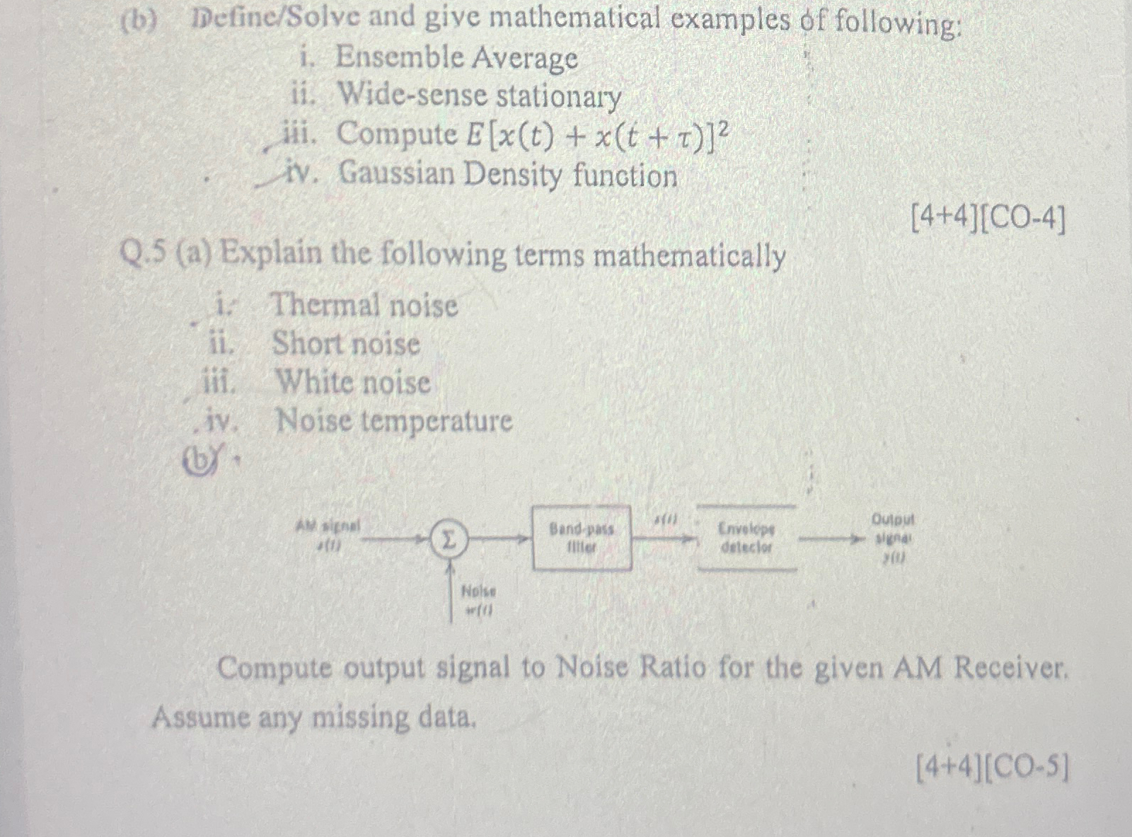 (b) ﻿Define/Solve and give mathematical examples of | Chegg.com