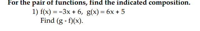 Solved For the pair of functions, find the indicated | Chegg.com