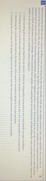 Solved 3 ﻿When assessing whether product release deadlines | Chegg.com