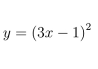 Solved Find the derivative by shortcut y=(3x-1)2 | Chegg.com