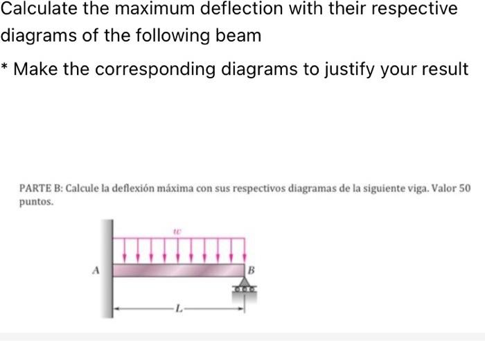 Solved Calculate the maximum deflection with their | Chegg.com